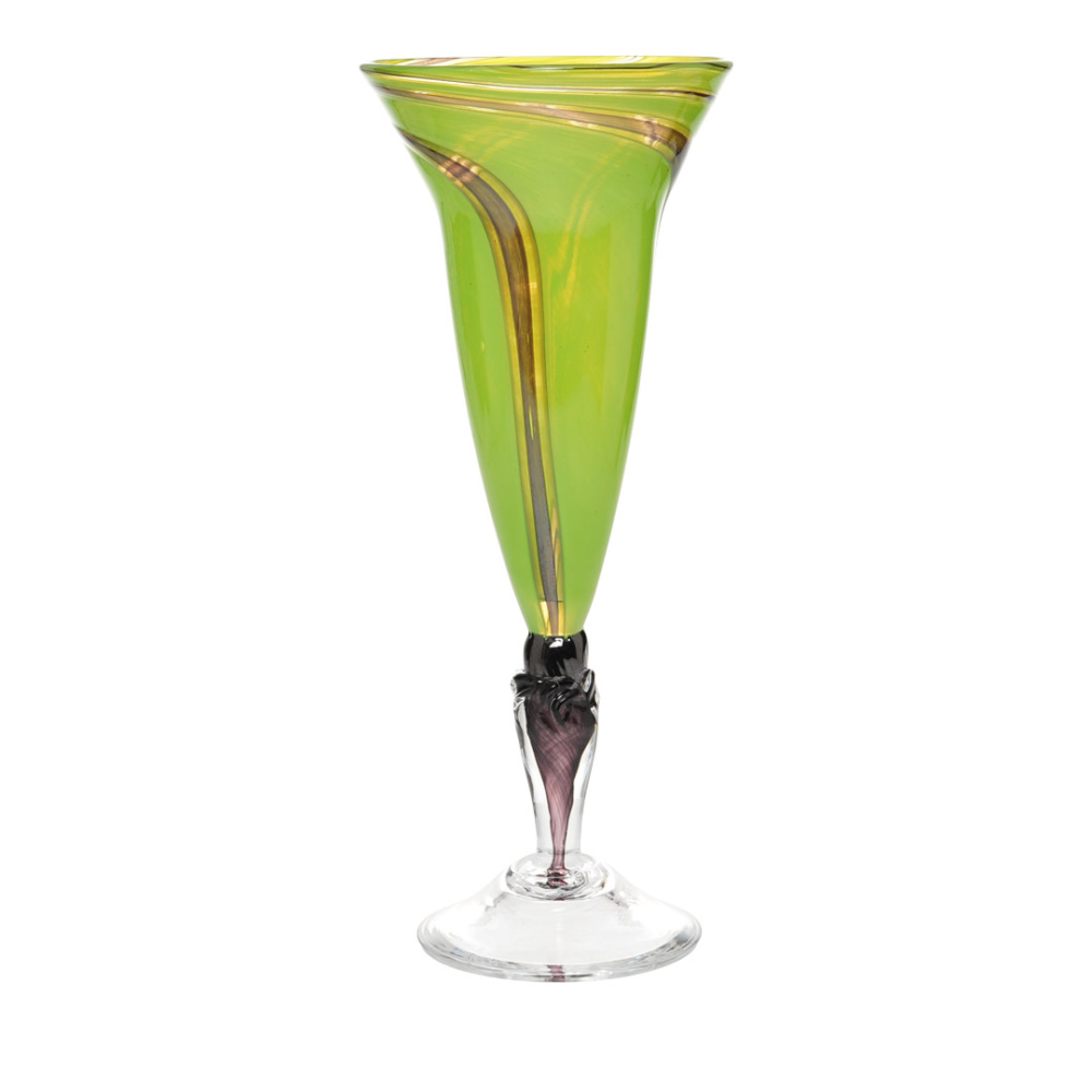 Drops - stor lime grønn - Kunstglass Knapstad